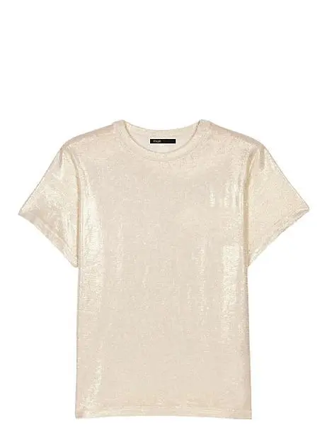 Maje Short-sleeved Metallic T-shirt - Or