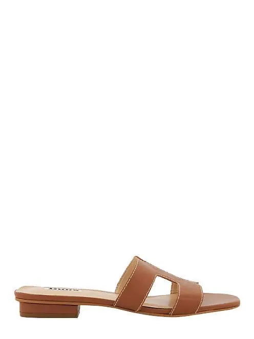 DUNE Loupe Wide-fit Leather Sandals - Tan Leather