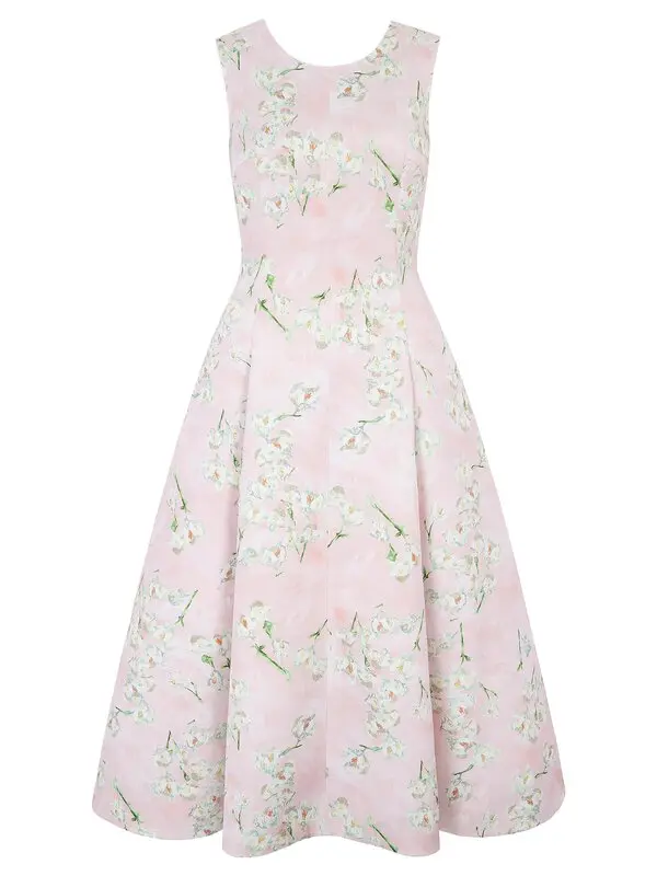 EMILIA WICKSTEAD Maribelle Midi Dress In Lily Print - Pink