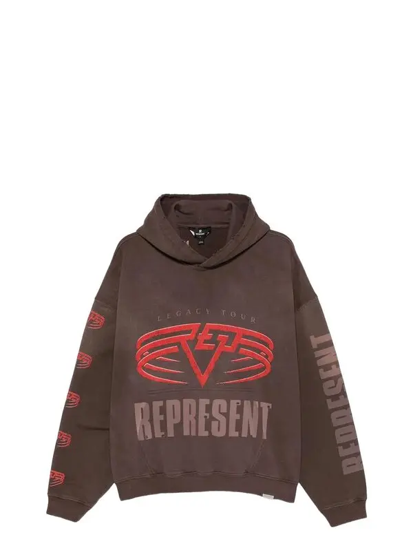 REPRESENT Reversible Graphic Print Hoodie - Brown