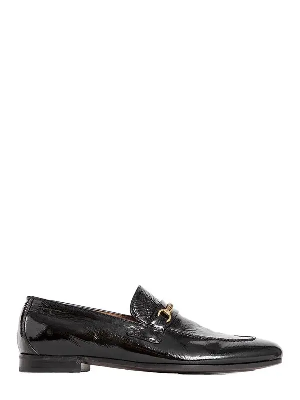 TOM FORD Printed Patent Eel Gigi Chain Loafer - Black