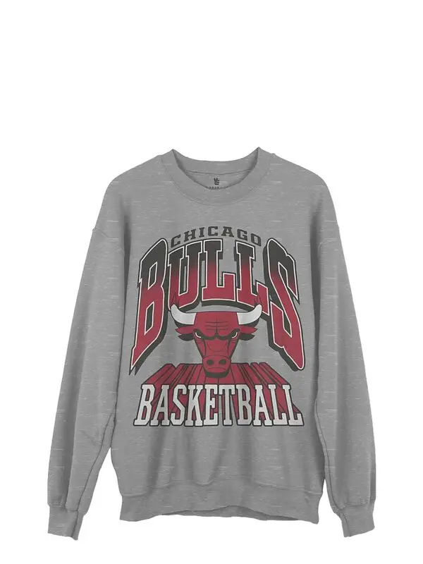 Junk Food Clothing Nba Chicago Bulls Fleece Sweatshirt - Heather Grey