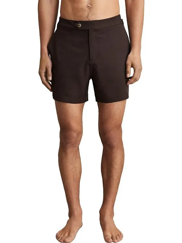 REISS Sun Side 5.1" Swim Trunks - Chocolate