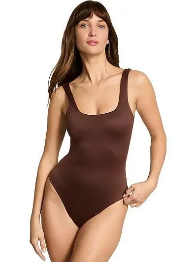 Victoria's Secret Bodywear Square-neck Tank Bodysuit - Brown