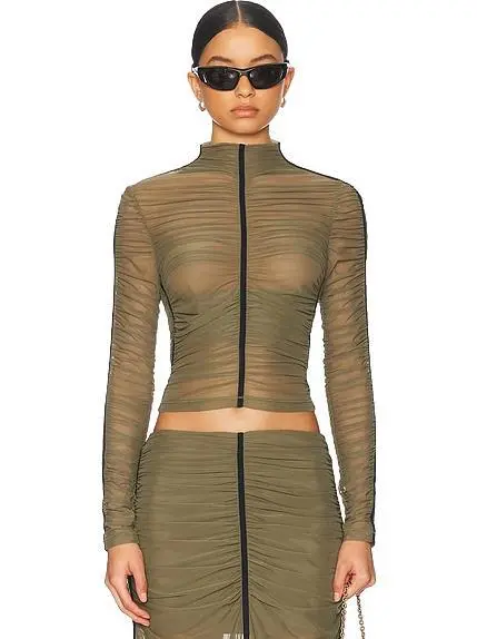 DIESEL® Long Sleeve Gathered Top - Green