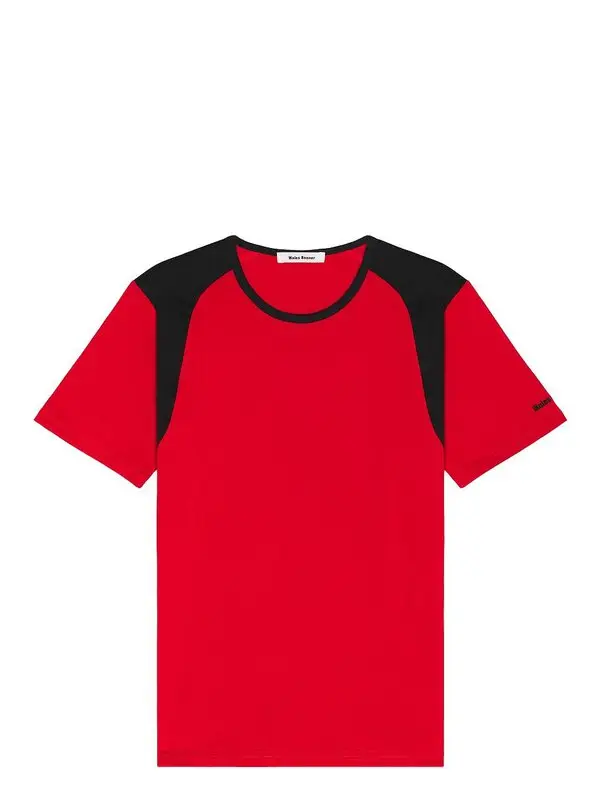 WALES BONNER Dub T Shirt In Red - Black & Red