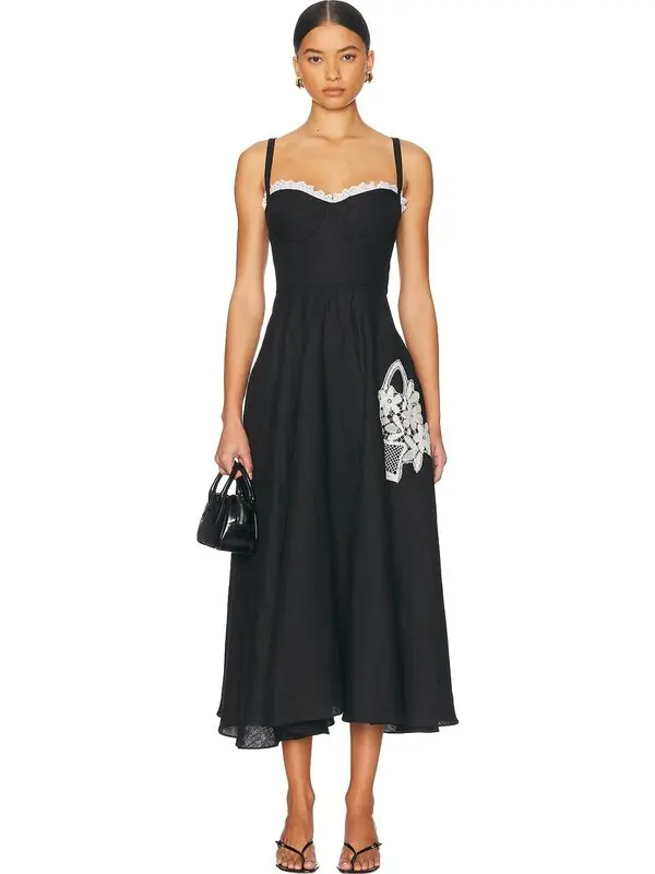 Alejandra Alonso Rojas Bustier Maxi Dress - Black