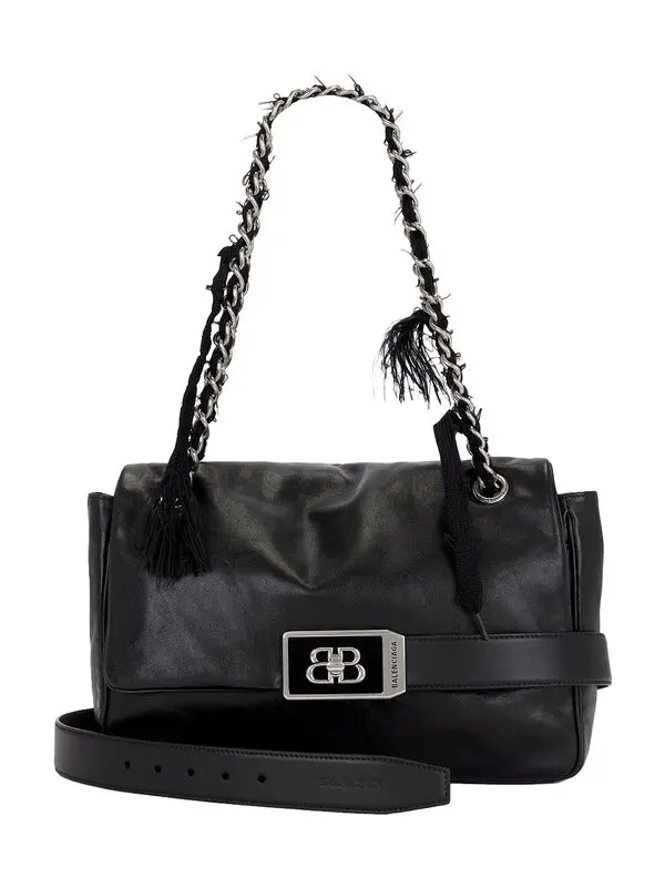 Balenciaga Modu Flap Medium Chain Bag - Black