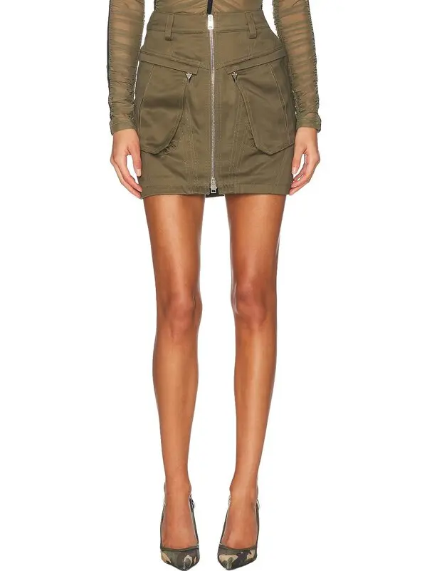 MUGLER Workwear Mini Skirt - Kaki