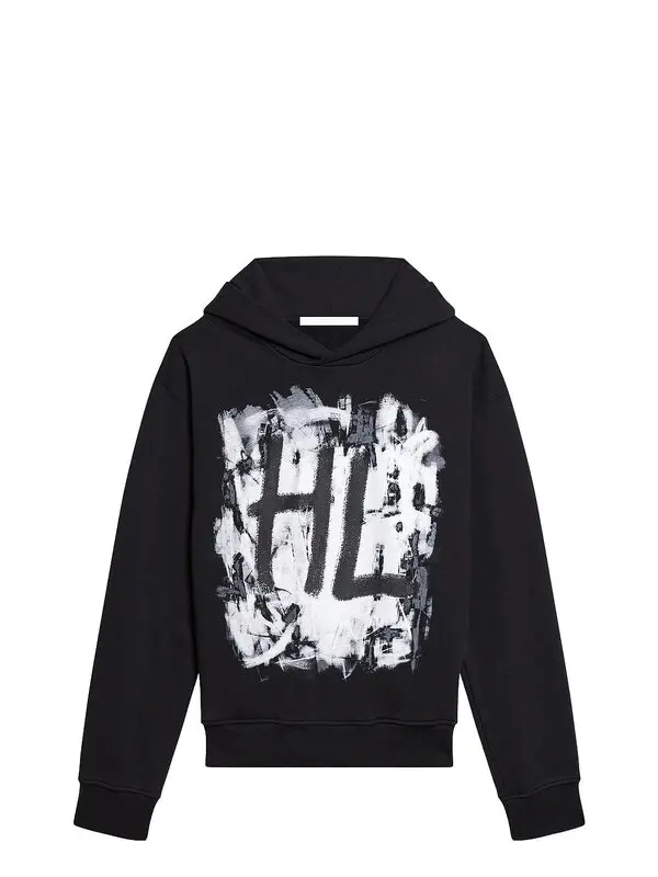 Helmut Lang Scribble 2 Hooded Sweatshirt - Black & White