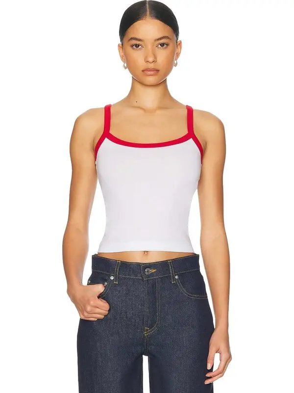 GRLFRND Cami Top - White & Vintage Red
