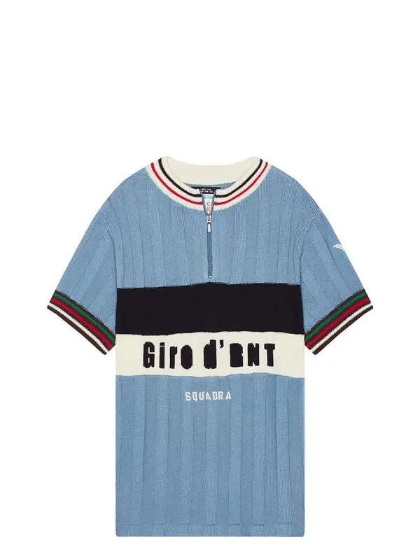 RICE NINE TEN Knitted Cycling Jersey - Sax Blue