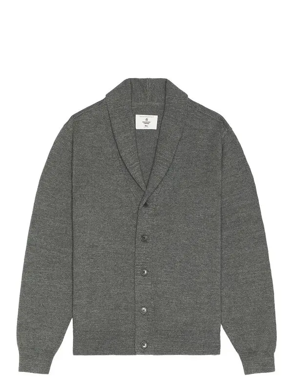 Reigning Champ Cotton Slub Laurel Cardigan - Heather Carbon