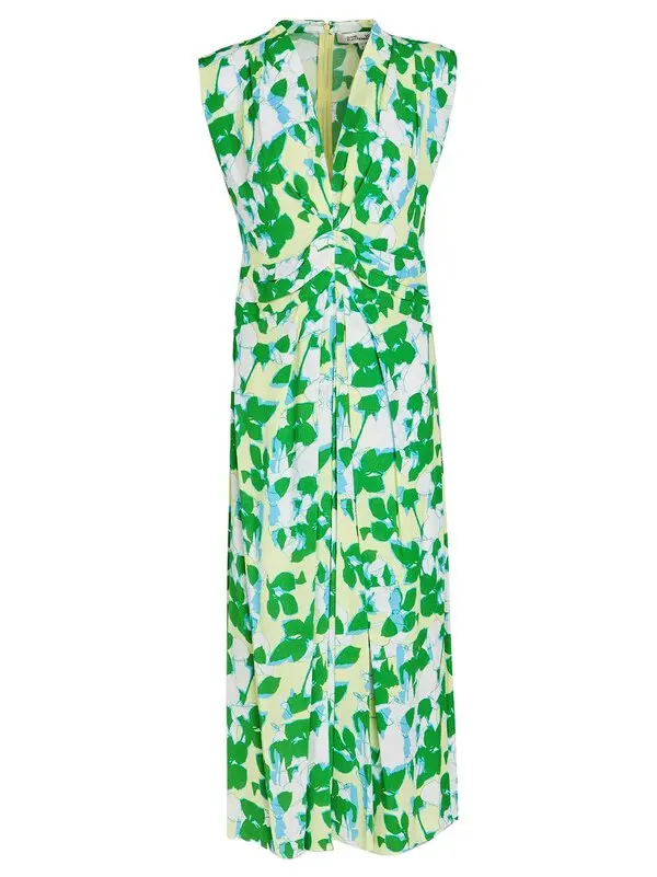 Diane Von Furstenberg Livia Printed Crepe Midi Dress - Green