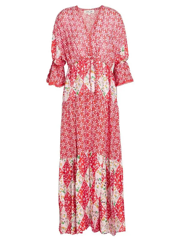 Diane Von Furstenberg Boris Floral-print Voile Midi Dress - Tomato Red