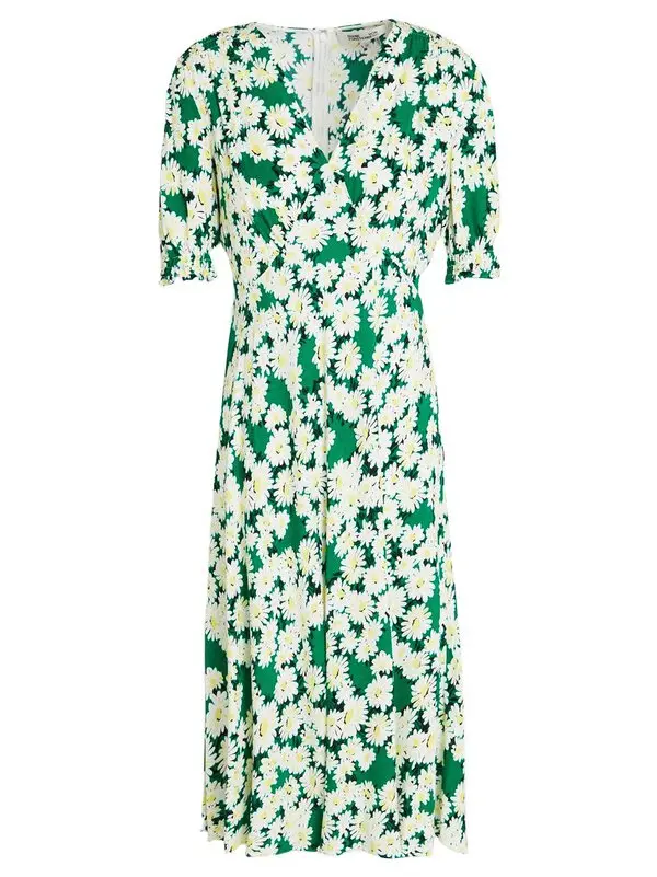 Diane Von Furstenberg Jemma Floral-print Crepe Midi Dress - Green