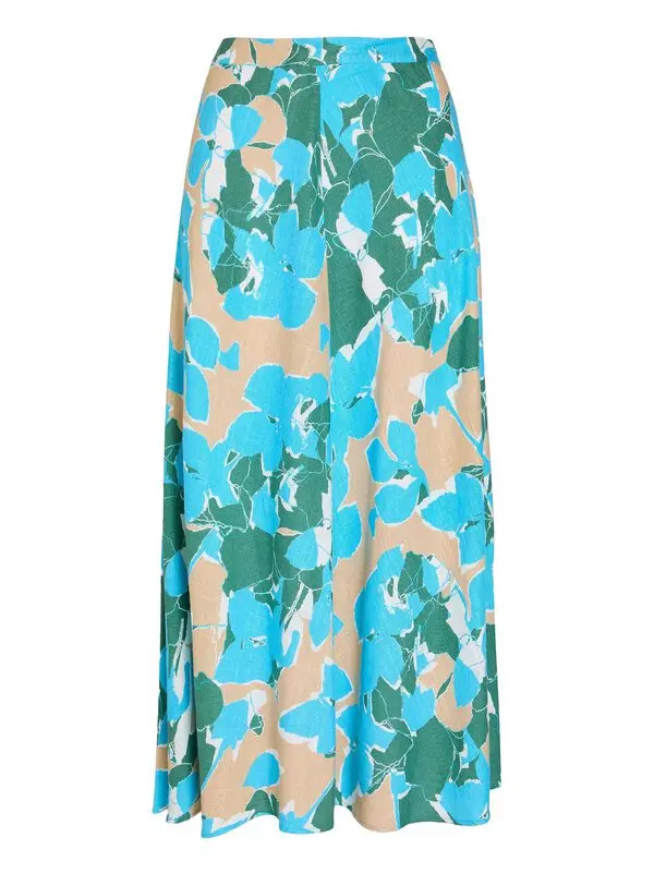 Diane Von Furstenberg Florencia Floral-print Midi Skirt - Turquoise