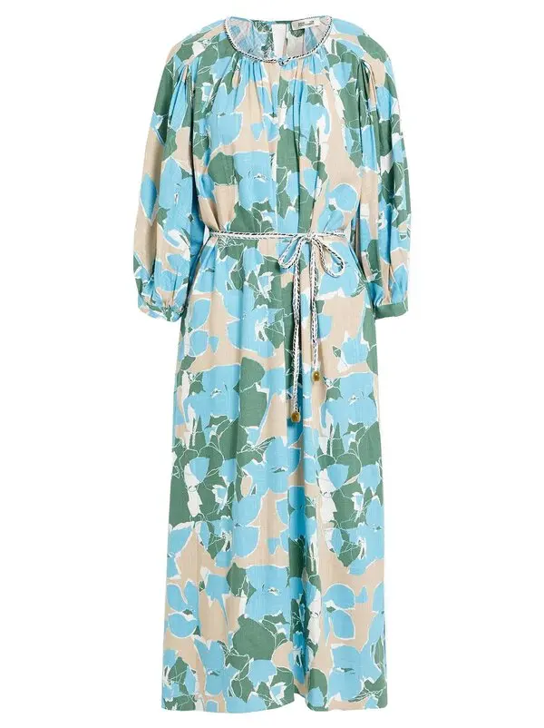 Diane Von Furstenberg Bambi Belted Floral-print Midi Dress - Light Blue
