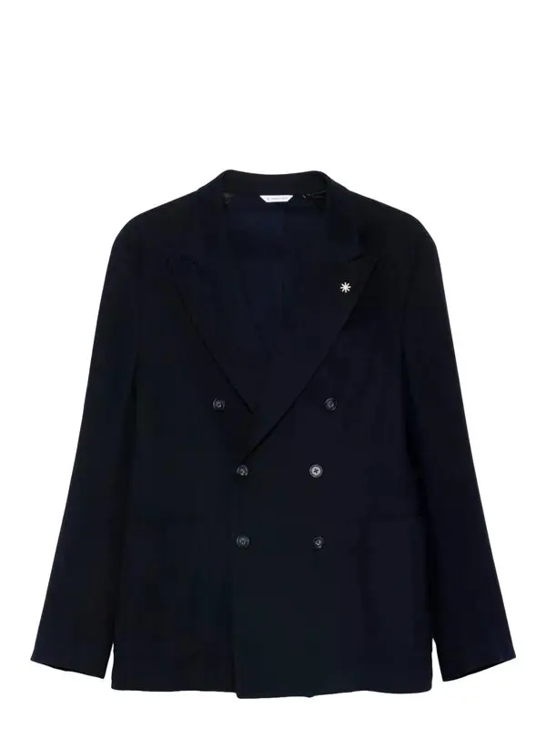 MANUEL RITZ Double-breasted Blazer - Blue