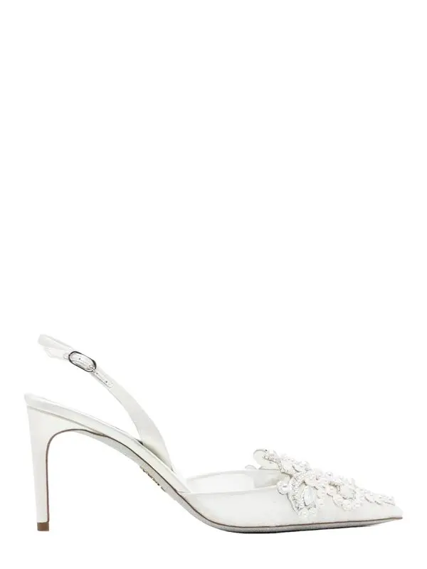 Rene Caovilla Veneziana 50mm Pumps - White