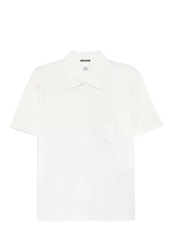 C.P. COMPANY Logo-appliqué Polo Shirt - White