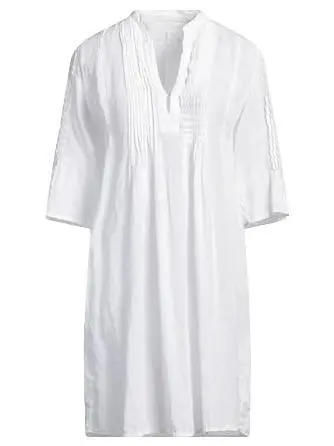 120% Lino Mini Linen Shirt Dress - White