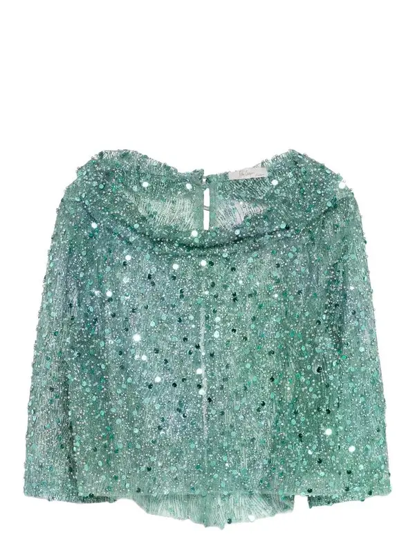 FELY CAMPO Sequined Top - Green