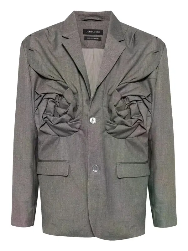 JUNTAE KIM Tailored Rose Blazer - Grey