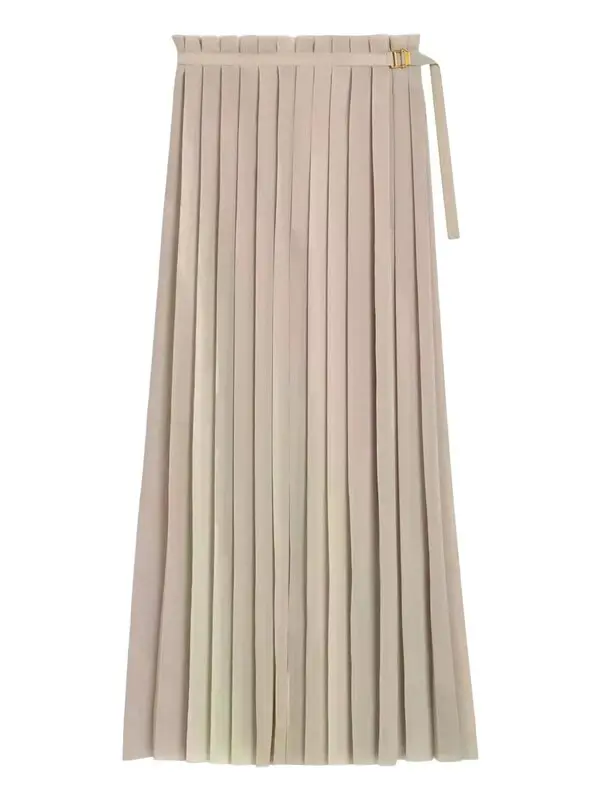 Ami Pleated Long Skirt - Grey