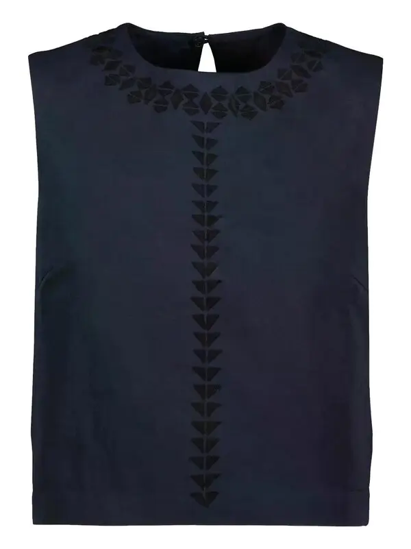 YVES SALOMON Embroidered Top - Blue