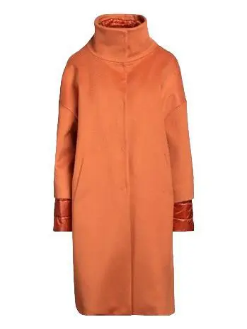Herno Single-breasted Virgin Wool Coat - Orange