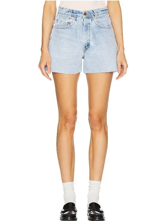 ALIGRACE Vintage Cinched Shorts - Blue