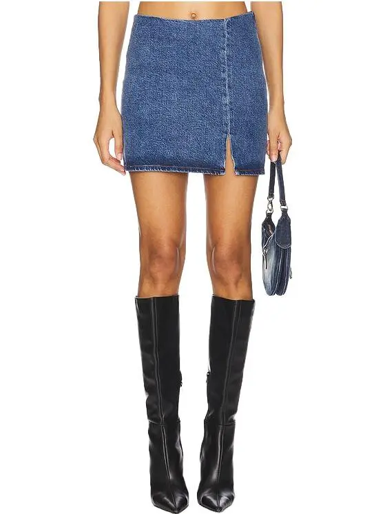 Good American Denim Mini Skirt - Blue