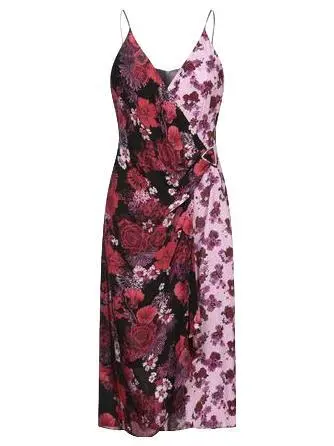 Pinko Floral Crepe Midi Dress - Pink