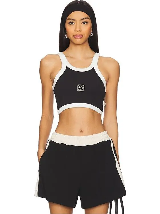 ARAMINTA JAMES Monogram Cropped Tank - Black