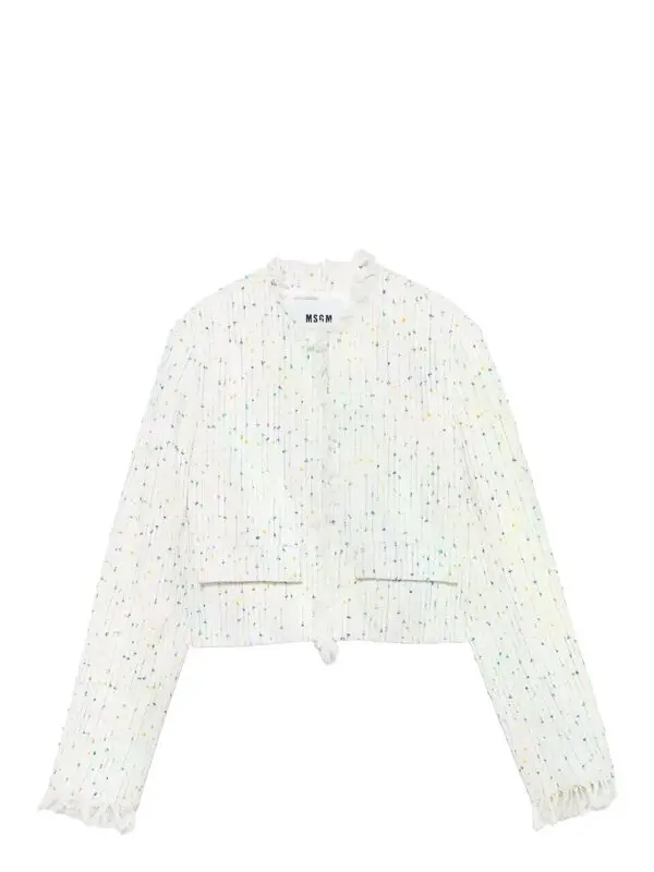 MSGM Frayed-edge Jacket - Neutrals