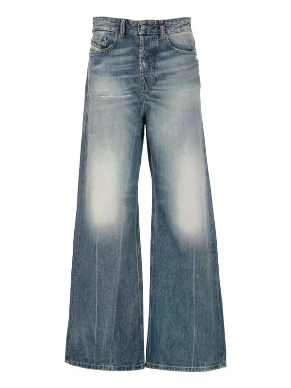 DIESEL Washed Wide Leg Jeans - Blue