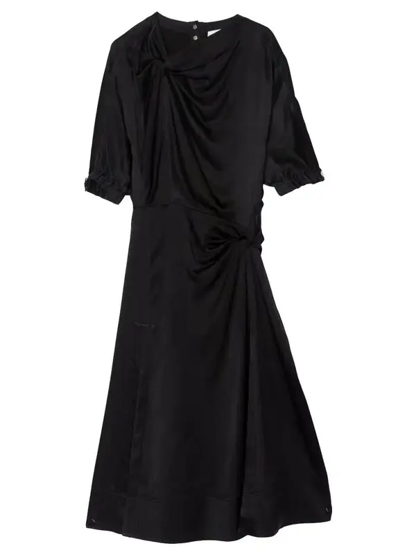 3.1 Phillip Lim Gathered-neckline Midi Dress - Black