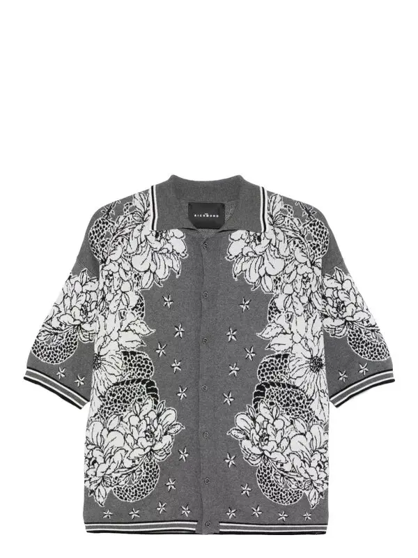 John Richmond Floral-pattern Shirt - Grey
