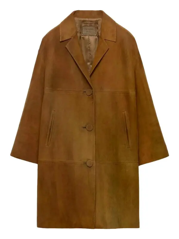 Prada Suede Coat - Brown