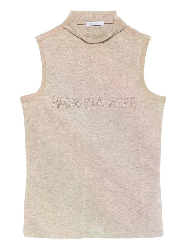 Patrizia Pepe Crystal-logo Top - Neutrals