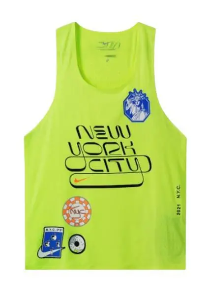 Nike Aeroswift Nyc Marathon Run 2021 Drifit Adv Singlet - Volt
