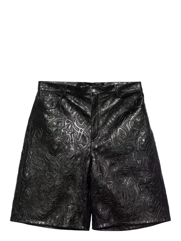 John Richmond Leather Shorts - Black