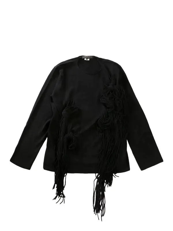 Comme Des Garçons Fringe-detailed Jumper - Black