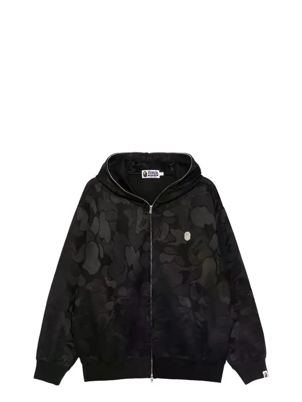 A BATHING APE Camouflage-jacquard Zipped Hoodie - Black