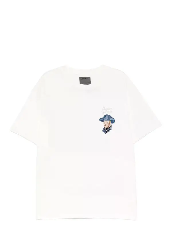 MUSIUM DIV. Logo-embroidered T-shirt - Neutrals