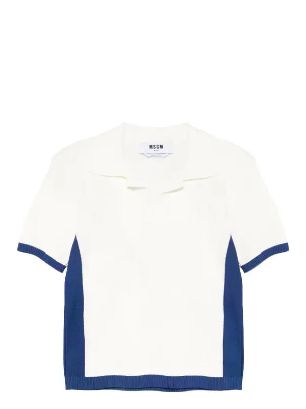MSGM Contrast-trim T-shirt - Neutrals