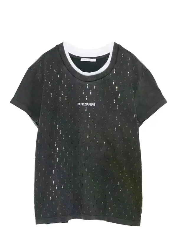 Patrizia Pepe Studded T-shirt - Grey
