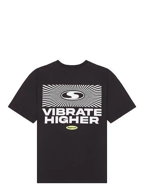 SUPERVSN Vibrate Higher Tee In Black - Vintage Black