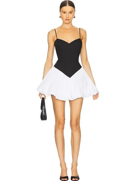 Bardot Lissett Poplin Mini Dress - Black & White